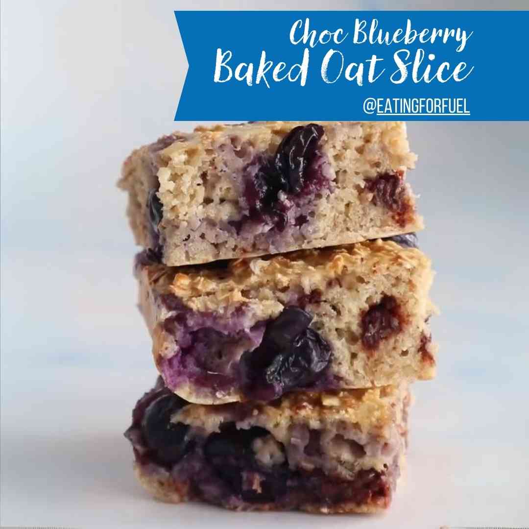 Choc Blueberry Baked Oat Slice Recipe – GF Oats Australia