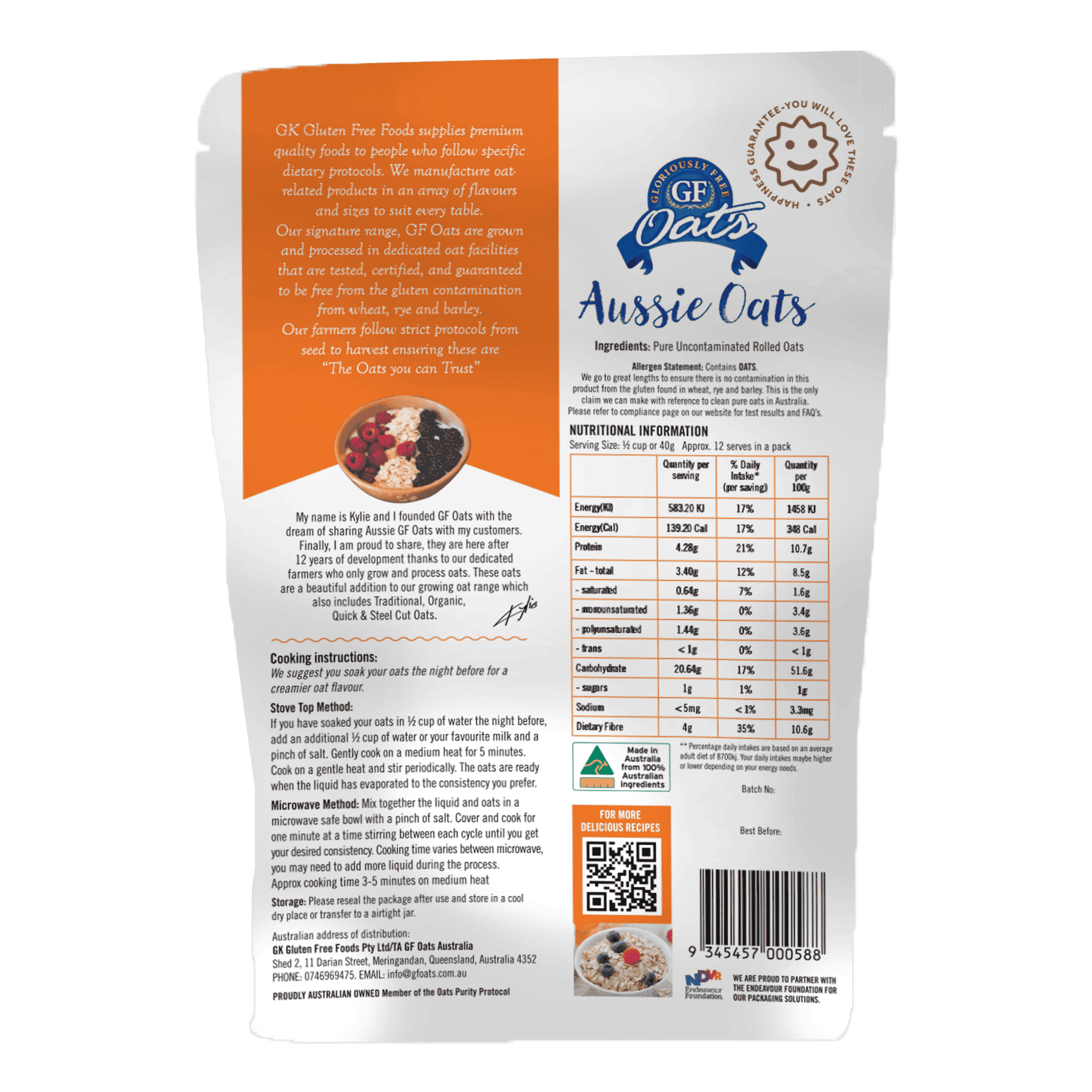 Aussie Traditional Oats – GF Oats Australia